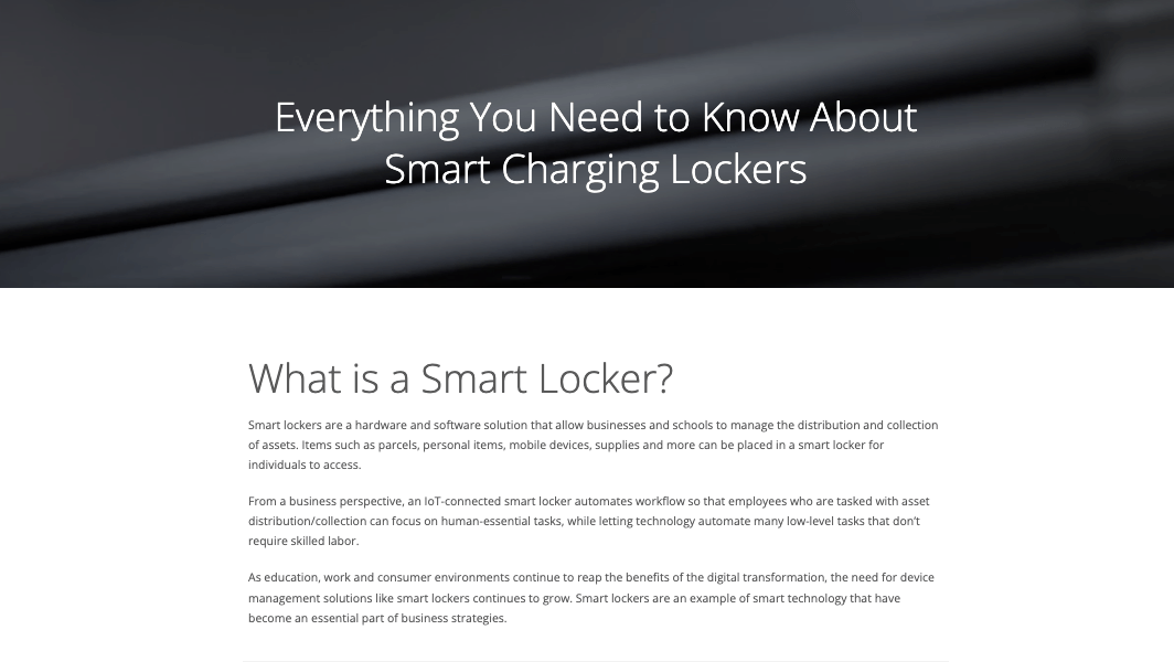 Smart Locker 101 | LocknCharge